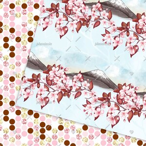 Cherry Blossom Digital Papers, Floral Patterns, Seamless Patterns ...