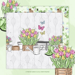 Spring Digital Paper, Floral Digital Paper, Spring Planner, Digital ...