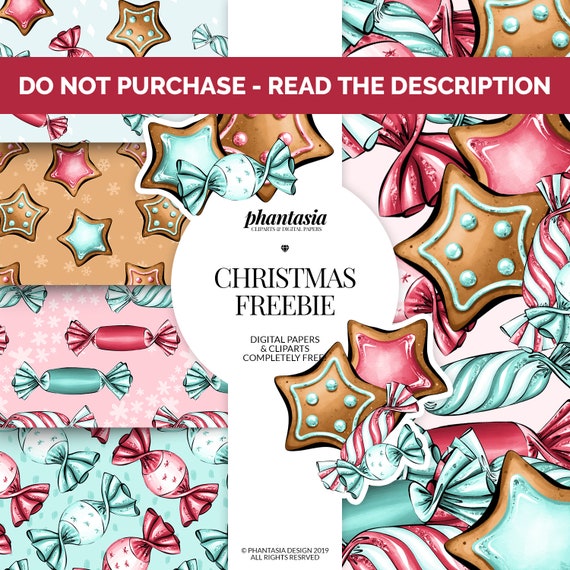 FREEBIE Christmas Gingerbread Clipart Christmas Artwork | Etsy