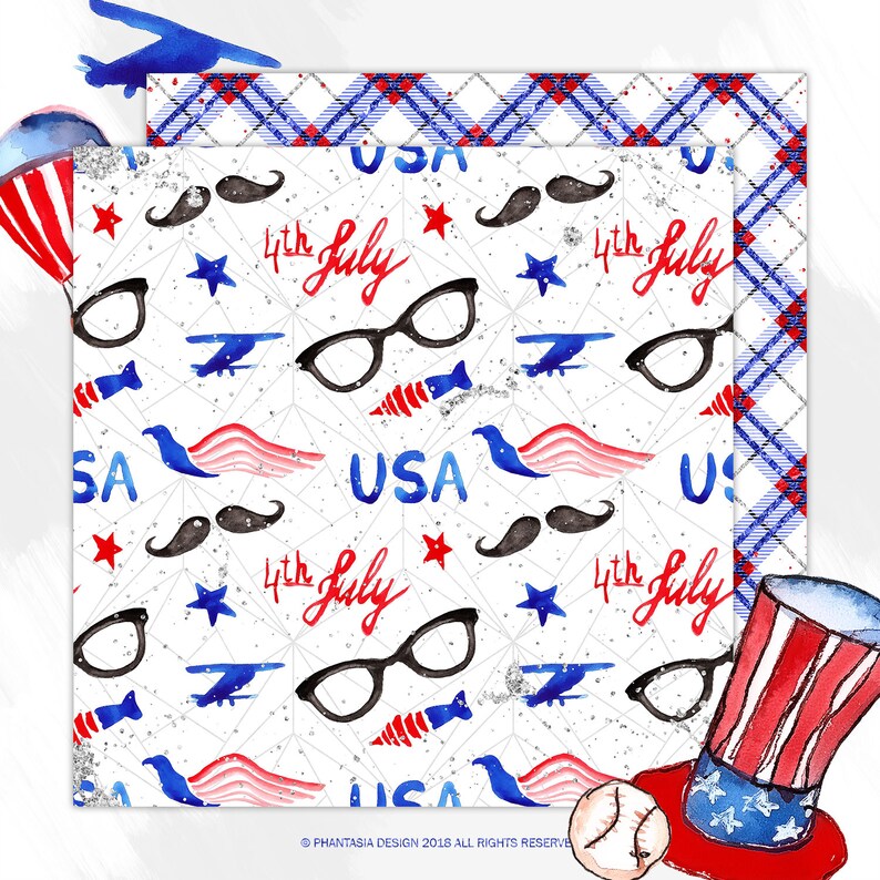 American Digital Paper, Independence Day, Fourth of July, July Fourth ...