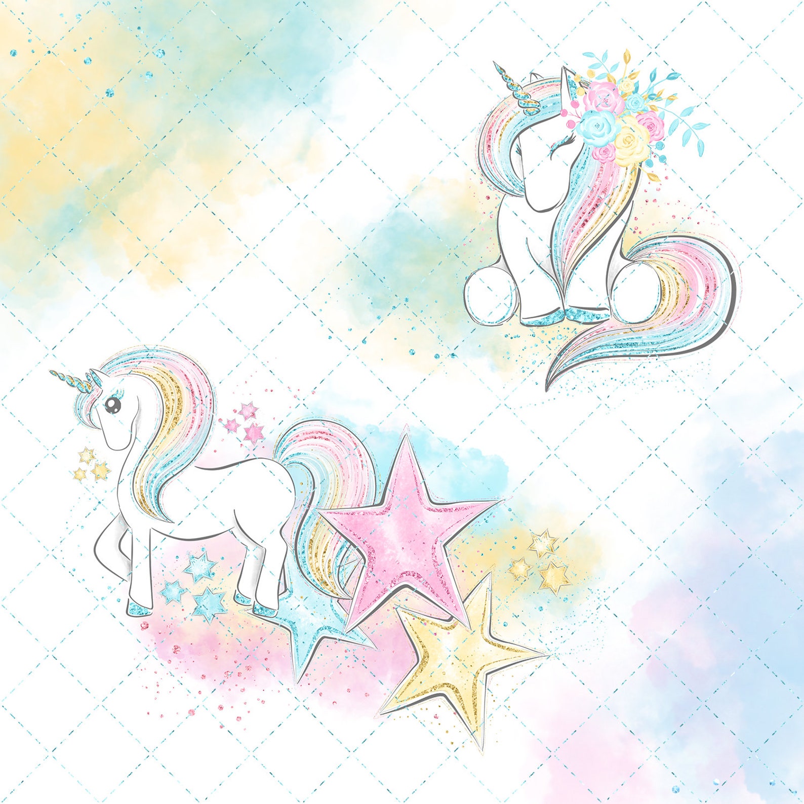 Unicorn Clipart Whimsical Clipart Unicorn Planner Rainbow - Etsy Australia
