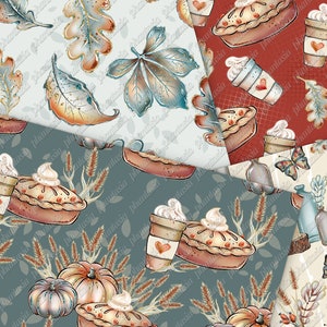 Fall Digital Paper, Autumn Pattern, Seamless Pattern, Fall Graphics ...