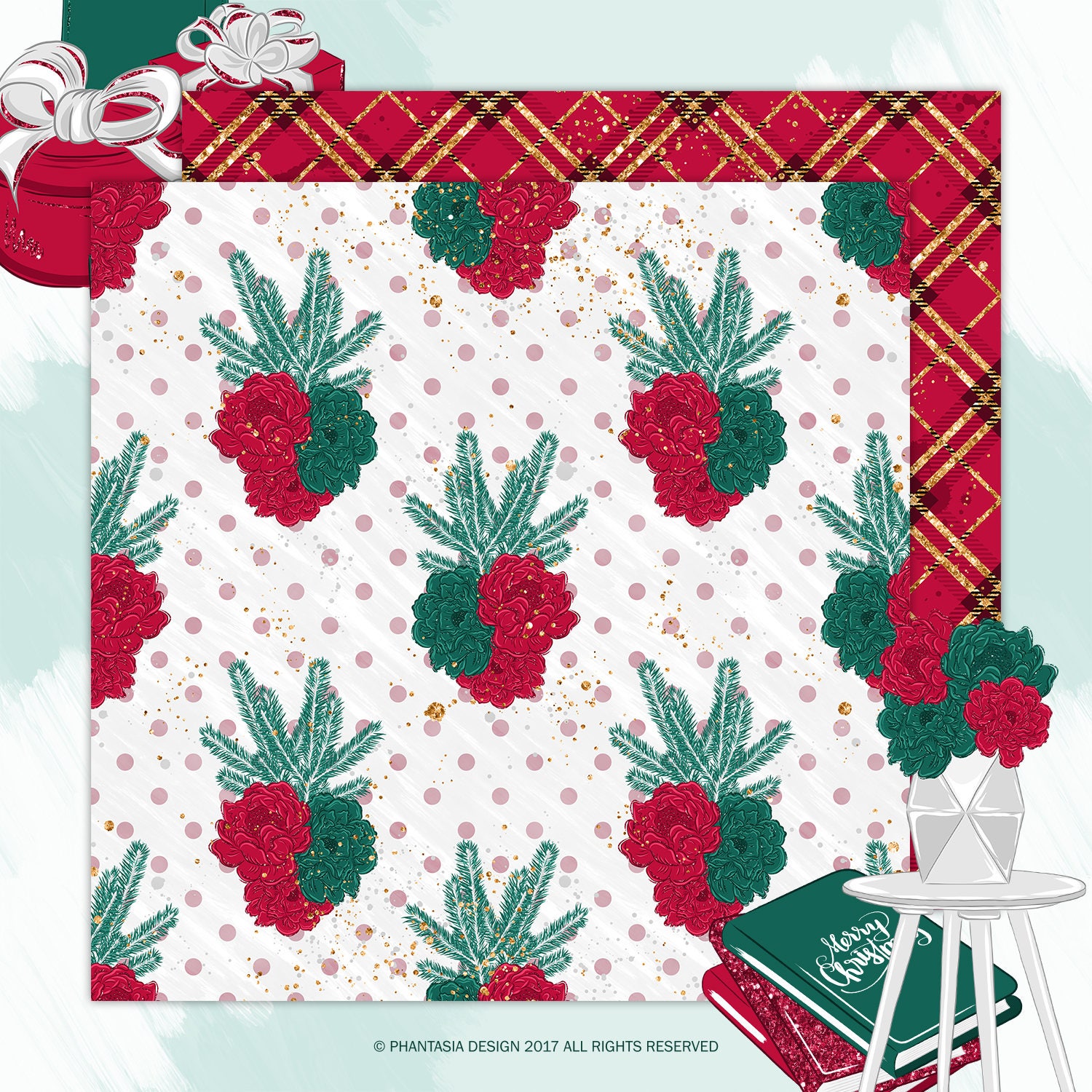 Christmas Digital Paper Pack Christmas Digital Paper Gifts | Etsy