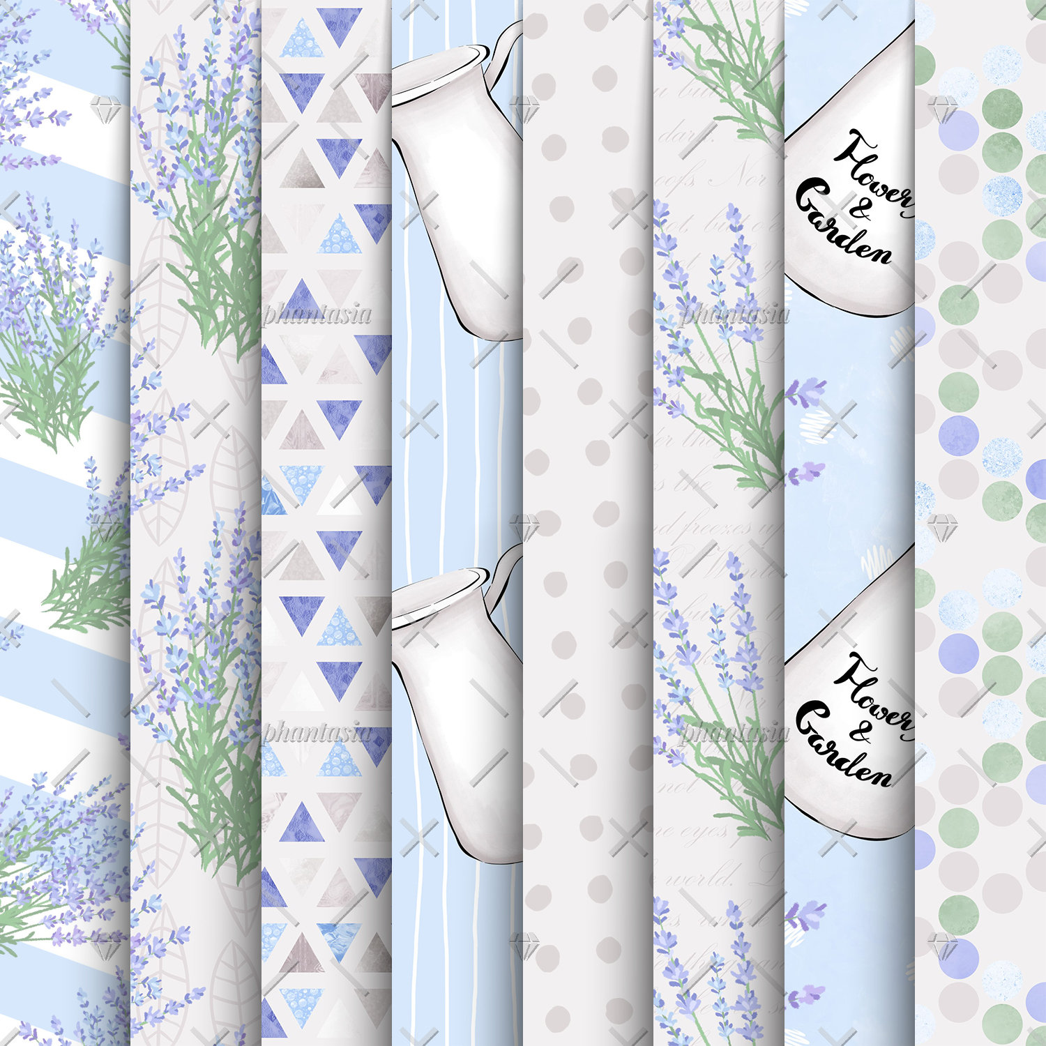 Lavender Digital Kit, Digital Clipart, Watercolor Clipart, Lavender ...