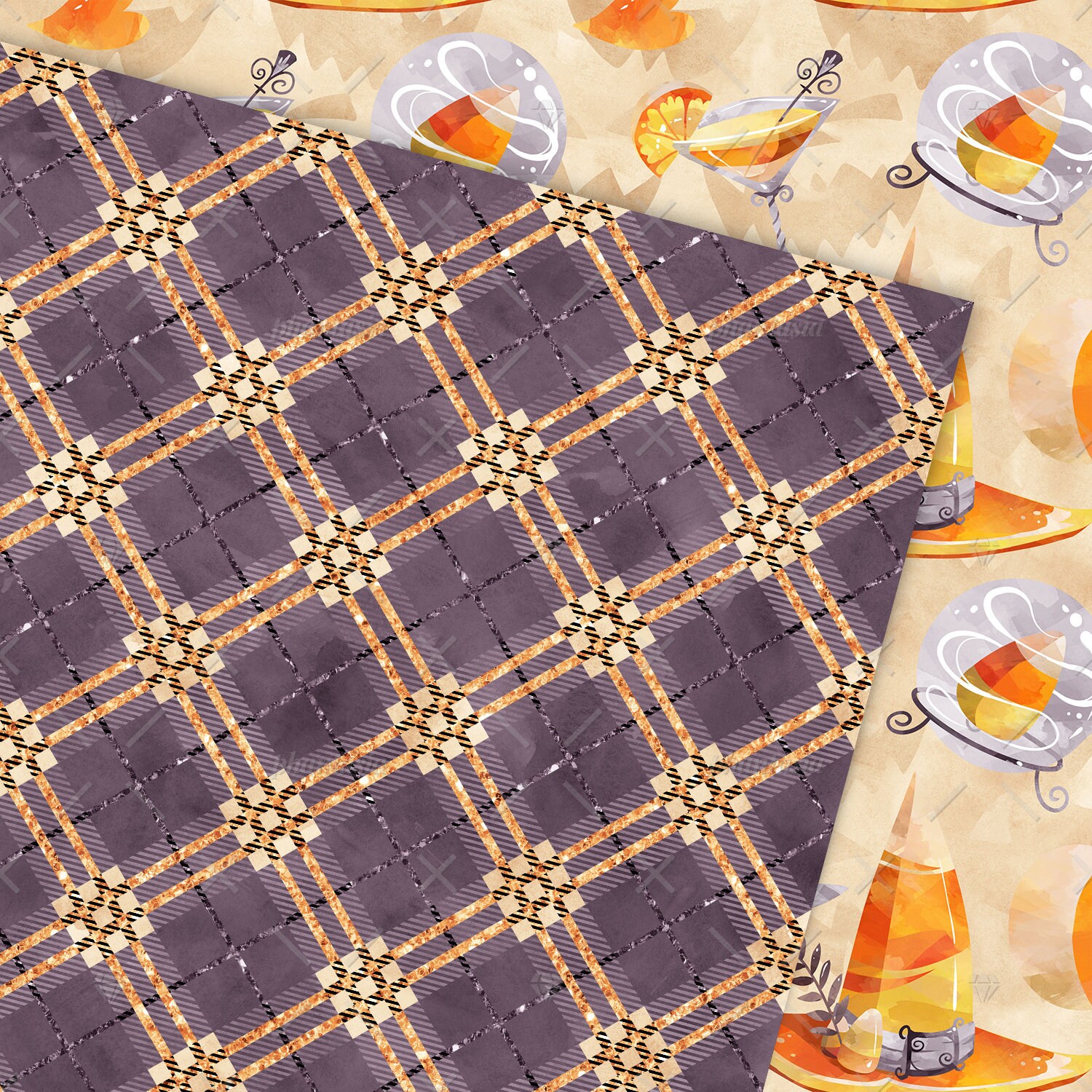 Halloween Digital Paper, Witch Digital, Watercolor Halloween, Halloween ...