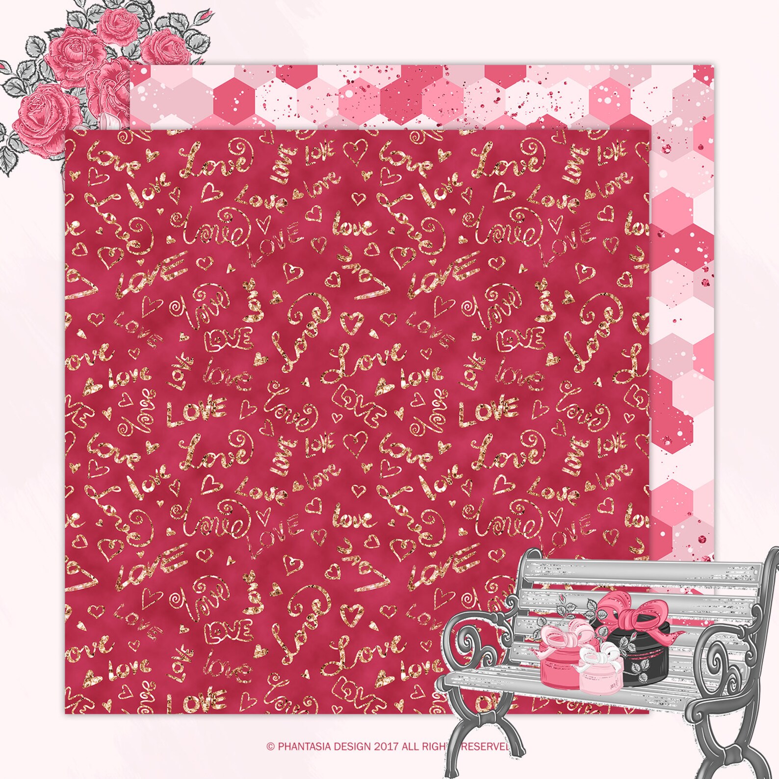 Valentines Day Digital Paper Pack Valentines Digital Paper - Etsy