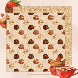 Chocolate Digital Paper, Sweets Digital Paper, Pastry Digital Paper ...