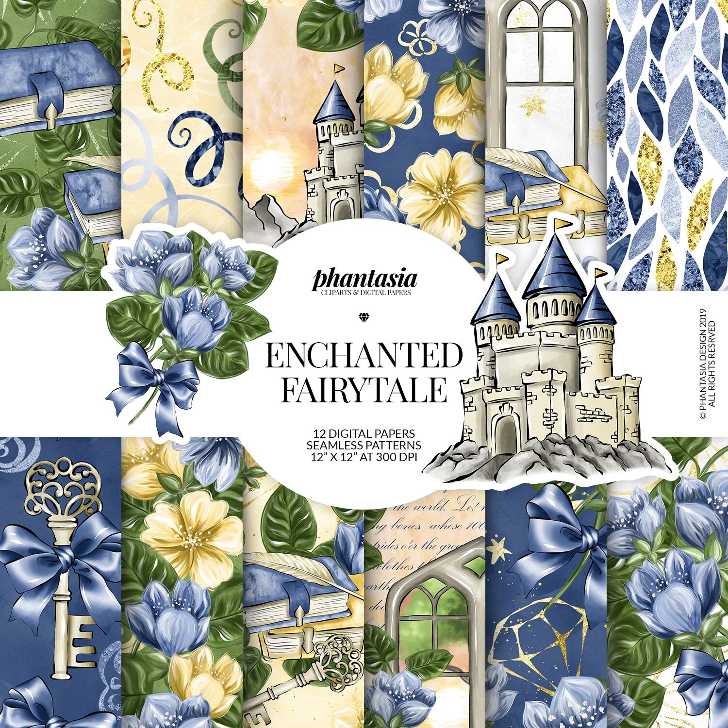 Princess Digital Papers Spring Patterns Seamless Patterns - Etsy