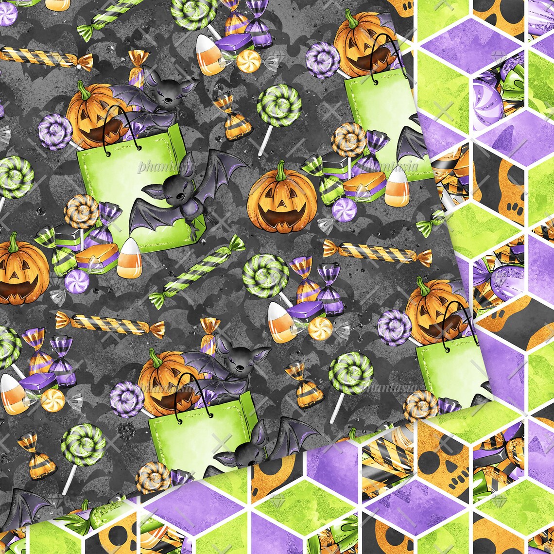 Halloween Digital Papers Halloween Patterns Pumpkins | Etsy