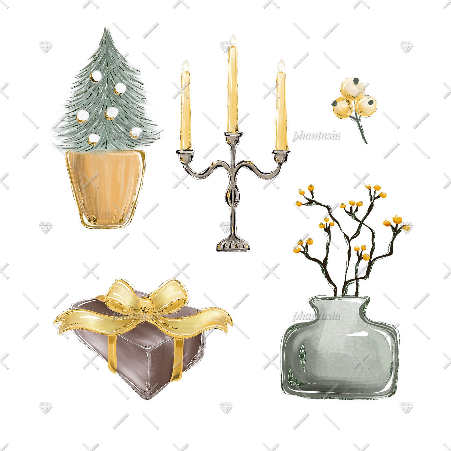 Christmas Clipart Bundle Christmas Digital Papers Xmas - Etsy