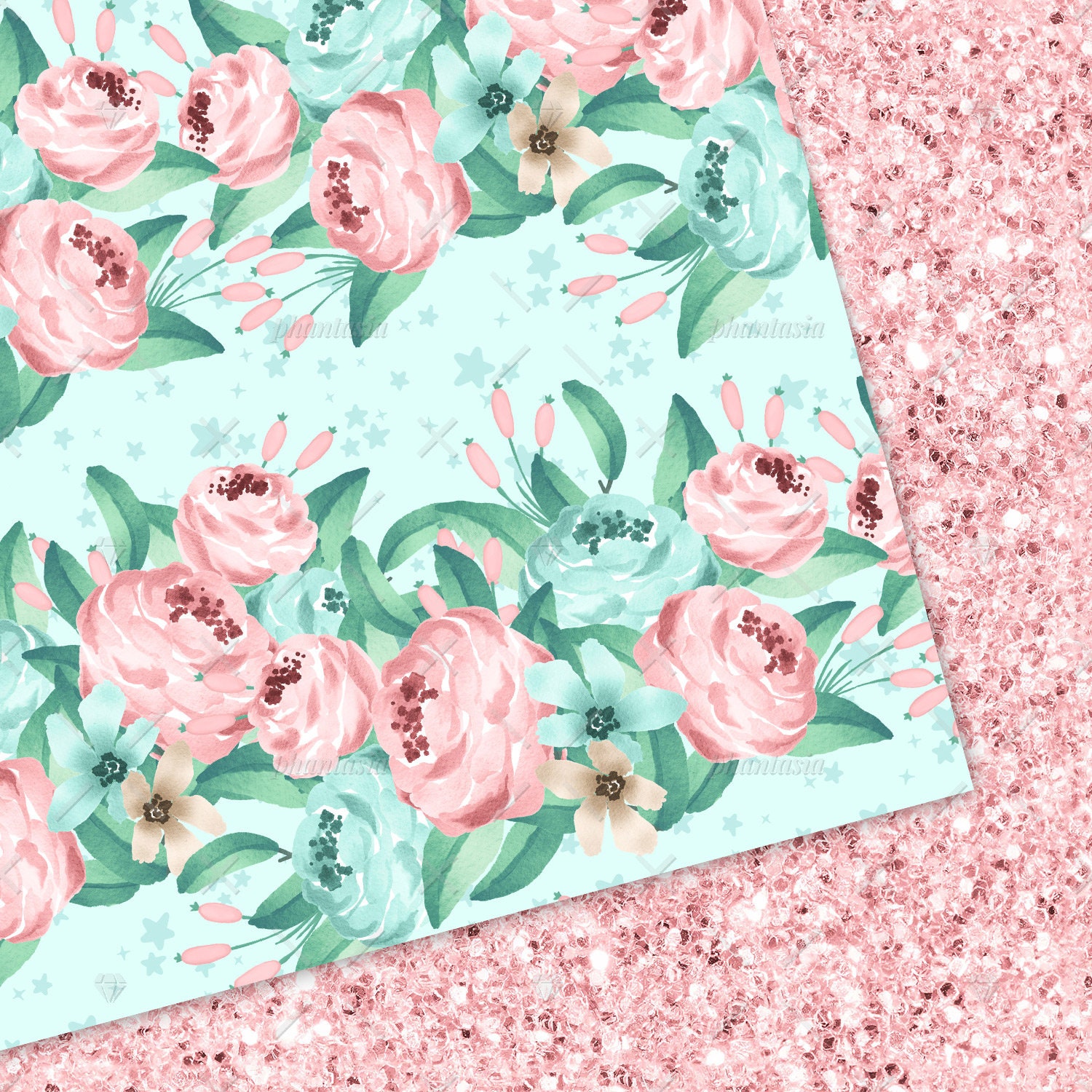 Pastel Floral Digital Paper, Floral Pattern, Floral Background ...