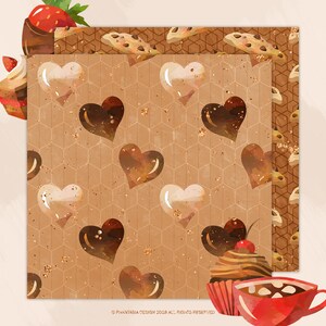 Chocolate Digital Paper, Sweets Digital Paper, Pastry Digital Paper ...
