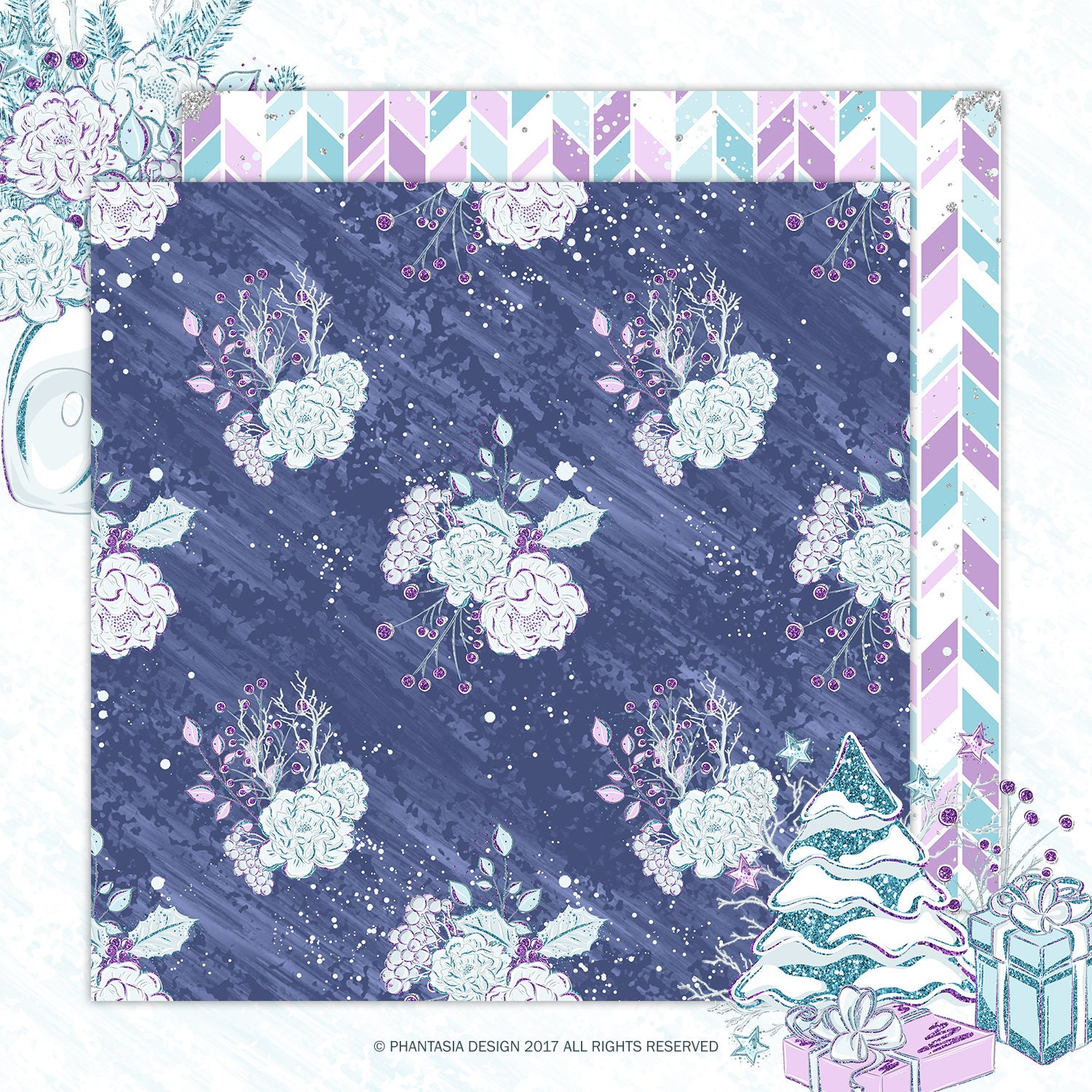 Frozen Christmas Digital Paper Pack Christmas Digital Paper - Etsy