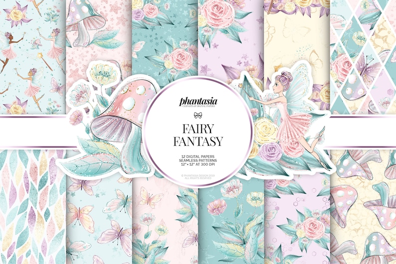 Fairy Digital Papers Fairies Pattern Fairy Background - Etsy Hong Kong