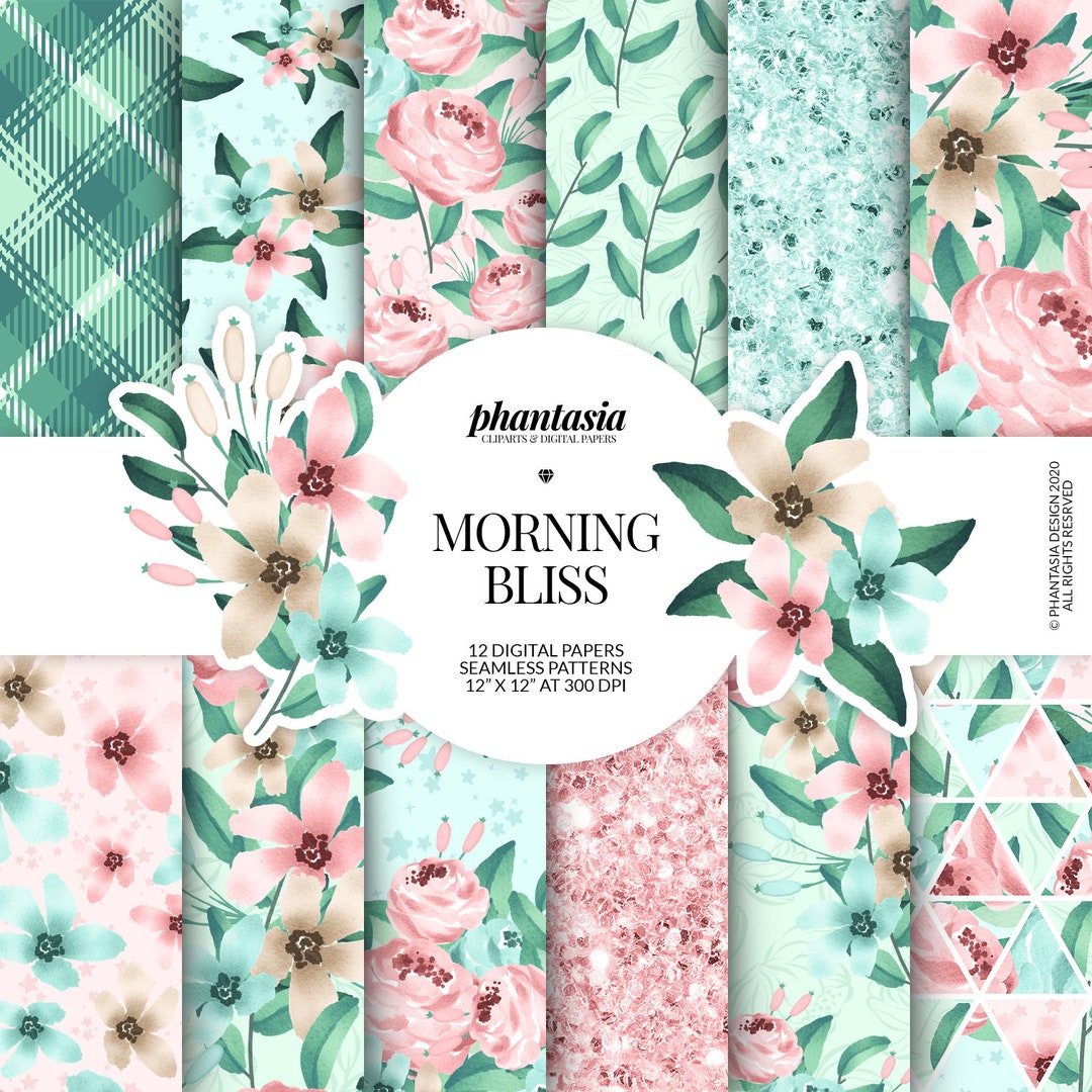 Pastel Floral Digital Paper, Floral Pattern, Floral Background ...
