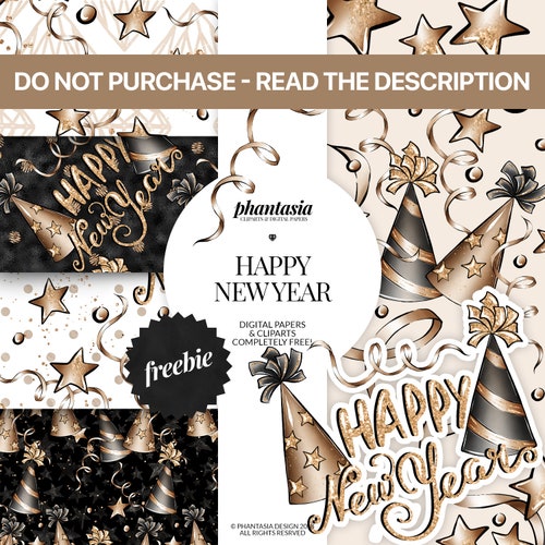 New Years Freebie Free Digital Papers Free Cliparts New - Etsy