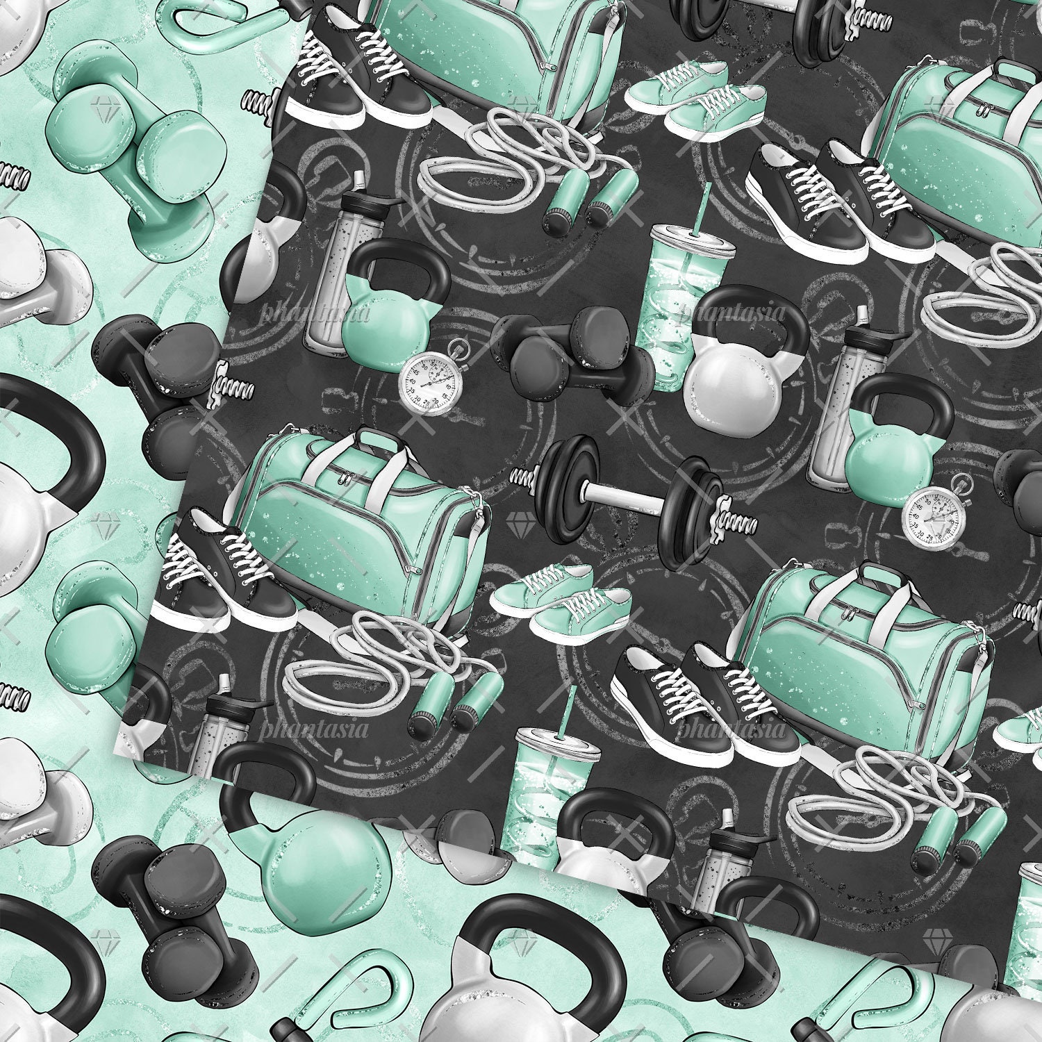 Fitness Digital Papers Workout Patterns Gym Digital Workout - Etsy