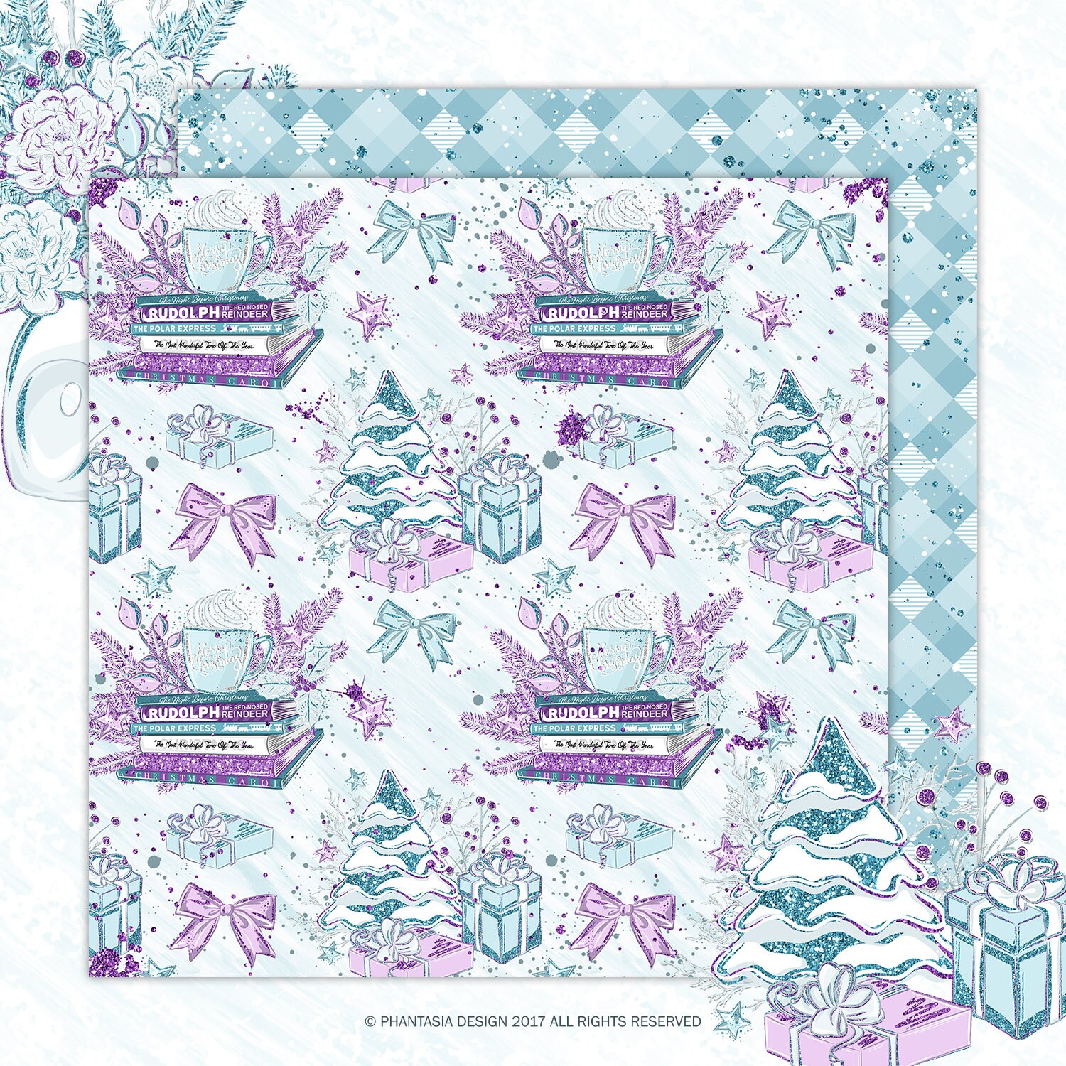 Frozen Christmas Digital Paper Pack Christmas Digital Paper - Etsy