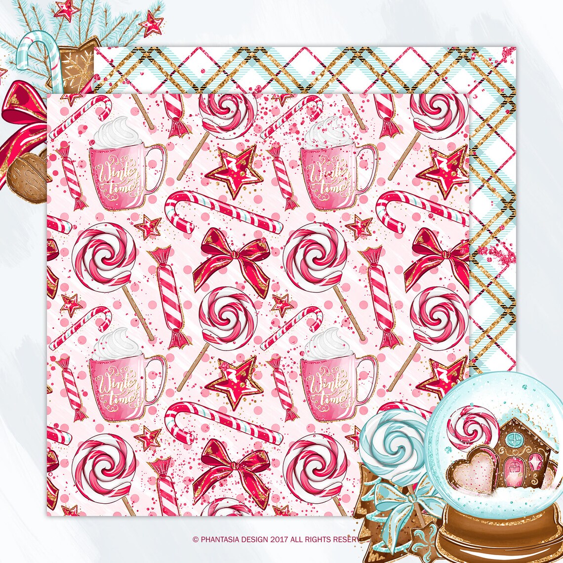 Christmas Gingerbread Digital Paper Pack, Gingerbread Cookies ...