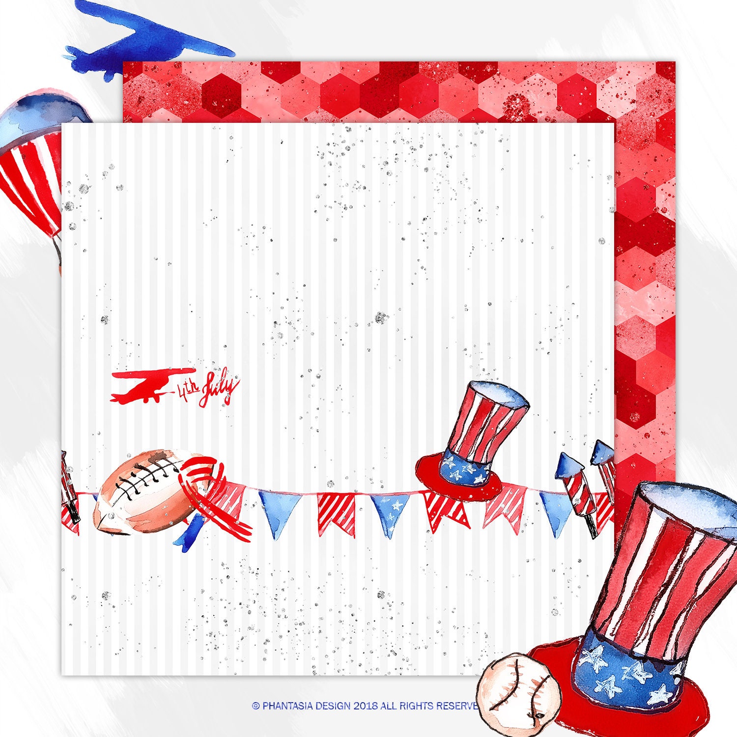 American Digital Paper, Independence Day, Fourth of July, July Fourth ...