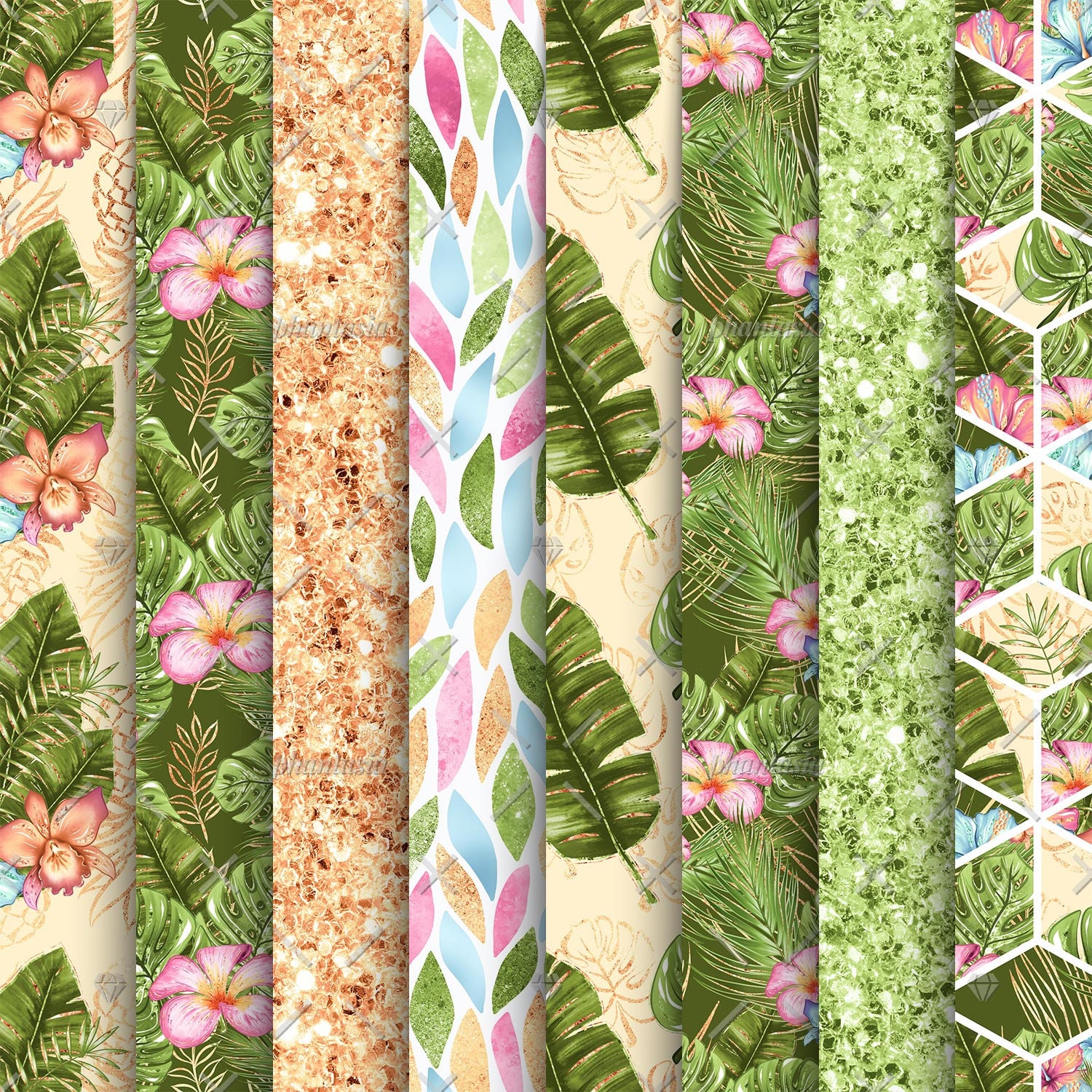 Tropical Flowers Bundle Flower Clipart Exotic Clipart | Etsy