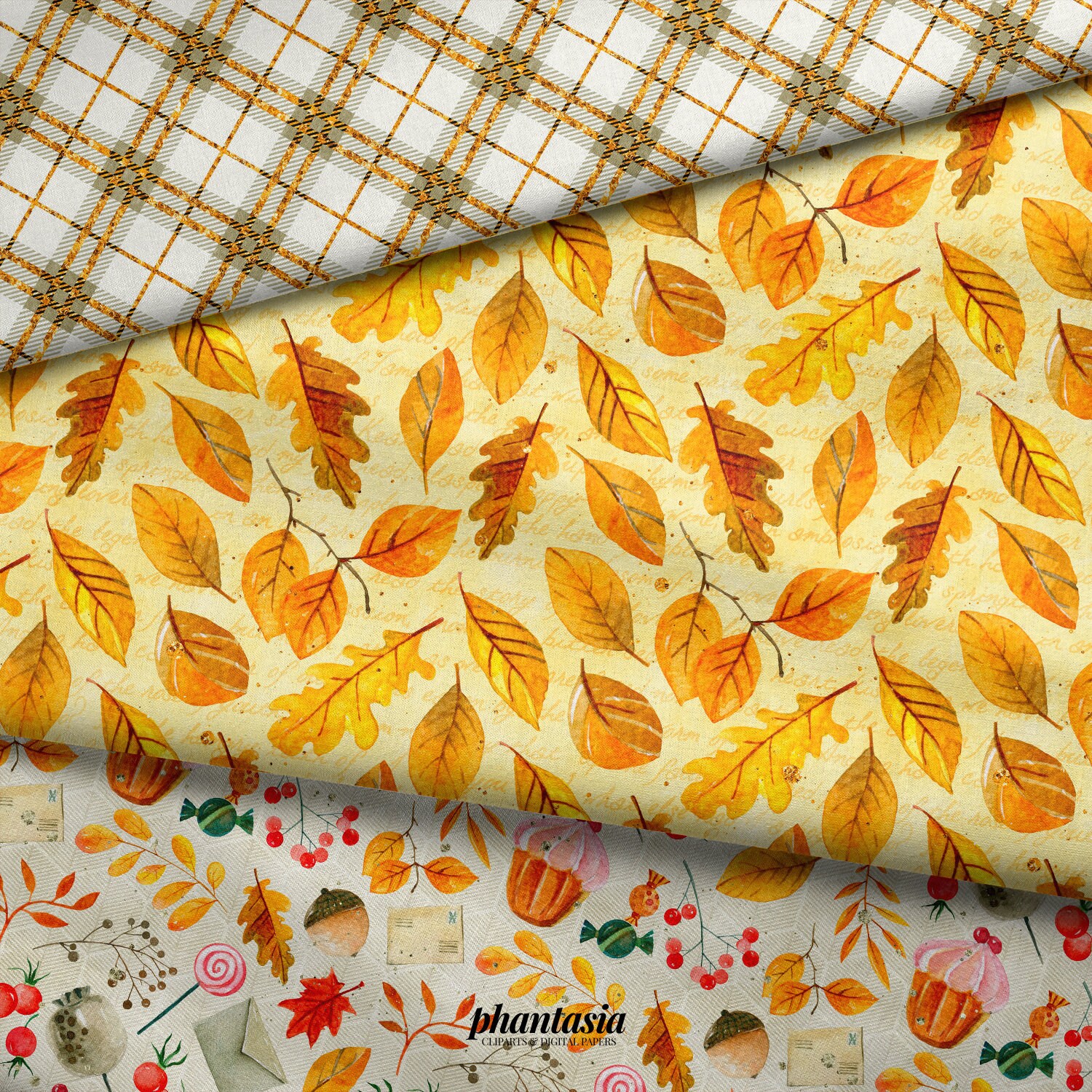 Fall Digital Paper Autumn Patterns Fall Seamless Forest | Etsy