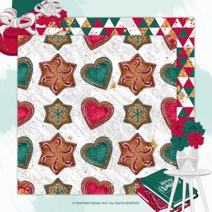 Christmas Digital Paper Pack, Christmas Digital Paper, Gifts, Gold ...