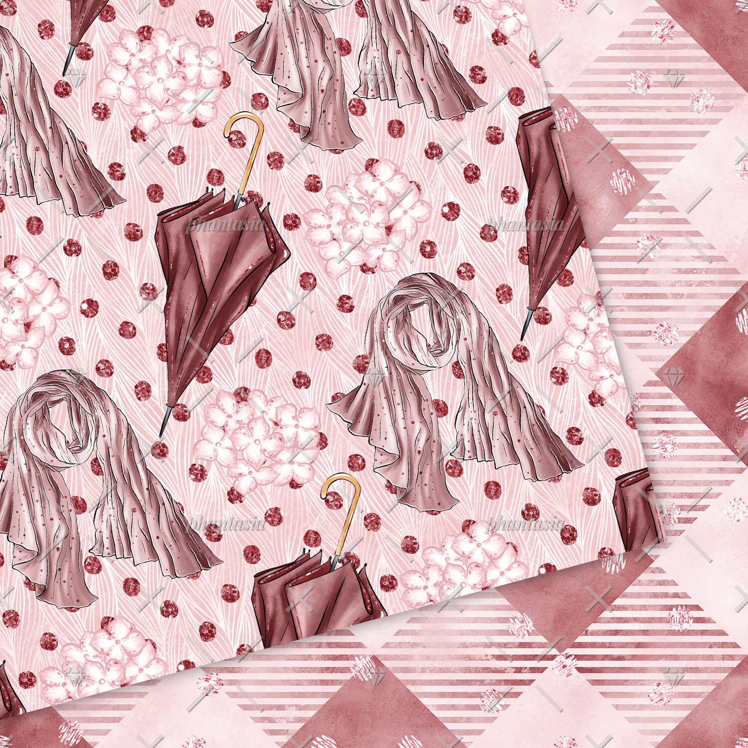 Autumn Digital Paper Fashion Pattern Fall Fashion Autumn | Etsy