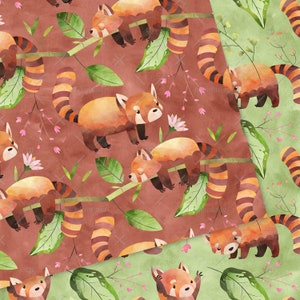 Red Panda Digital Paper, Cute Animals, Cute Red Panda, Fabric Pattern ...