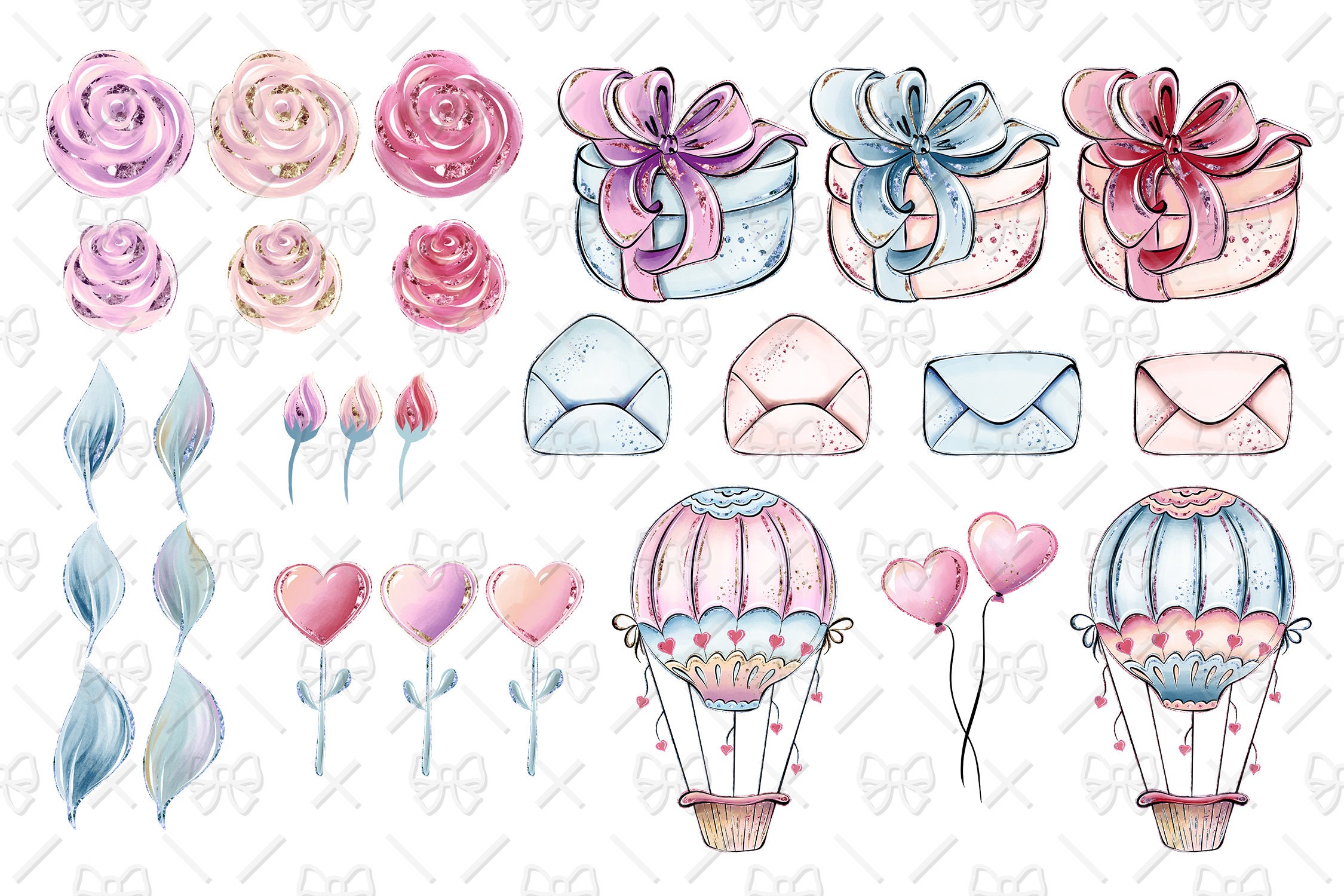 Valentines Watercolor Clipart Love Clipart Birds Clipart - Etsy