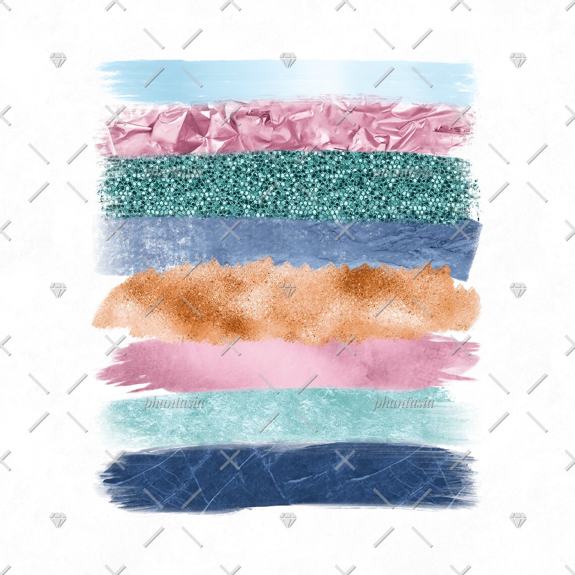 Summer Brush Strokes Summer Color Palette Brush Clipart | Etsy