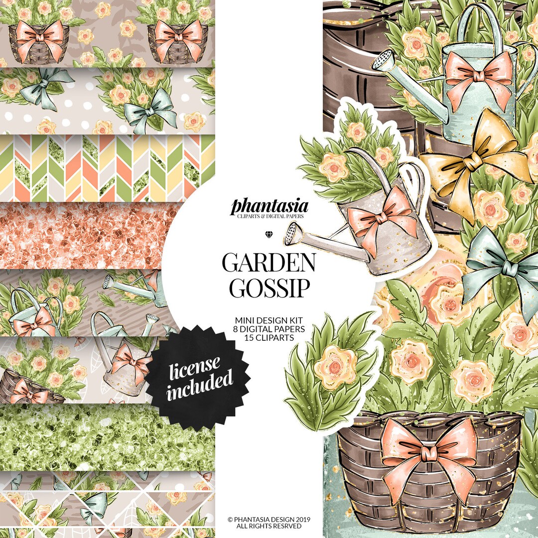 Spring Flowers Bundle, Floral Clipart, Floral Pattern, Garden Cliparts ...