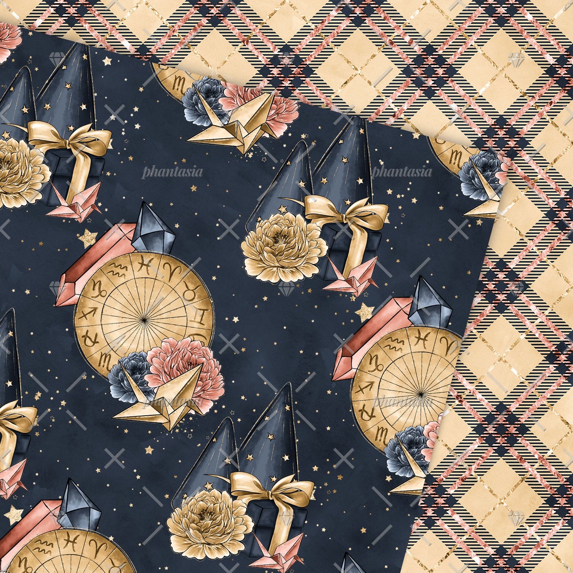 Zodiac Digital Paper, Astrology Digital, Spiritual Digital, Celestial ...
