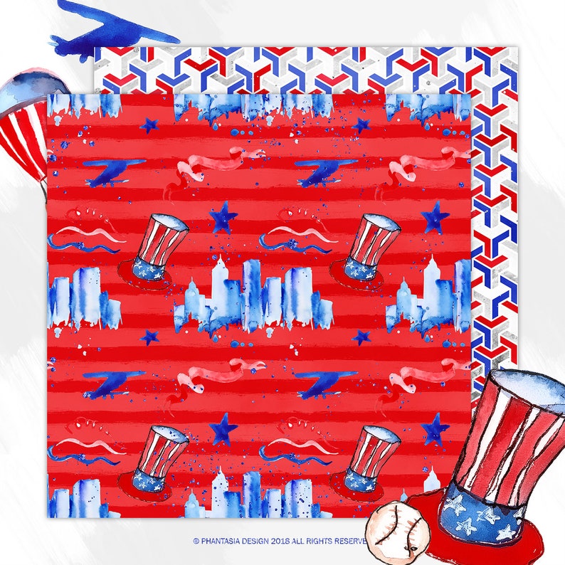 American Digital Paper, Independence Day, Fourth of July, July Fourth ...