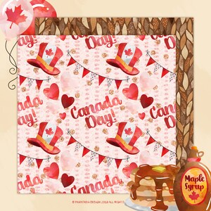 Canada Day Digital Papers, Canadian Pattern, Canada Planner, Maple ...