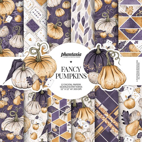Pumpkins Digital Paper Thanksgiving Digital Papers Seamless - Etsy