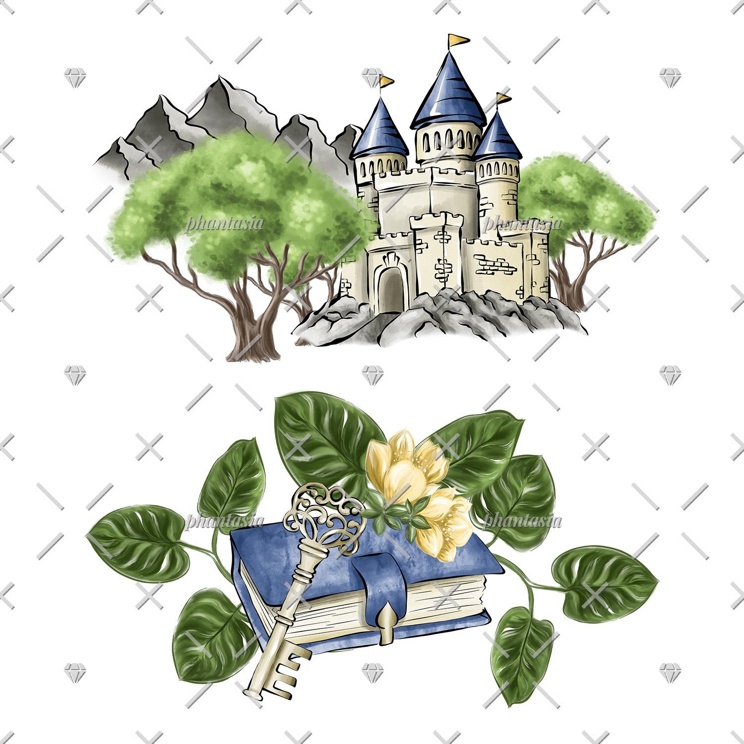 Princess Watercolor Cliparts Spring Princess Spring | Etsy