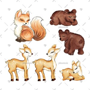 Forest Animals Clipart Set, Cute Animals, Woodland Animals, Fall ...