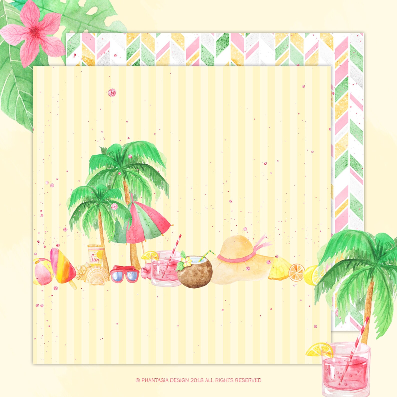 Beach Digital Paper Summer Digital Paper Pack Summer | Etsy
