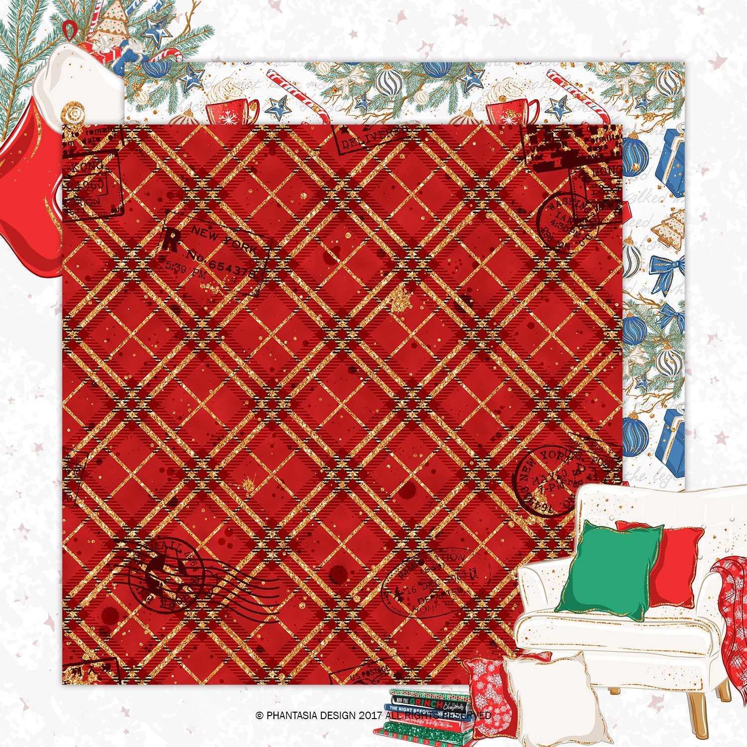 Christmas Digital Paper Pack Christmas Digital Paper - Etsy