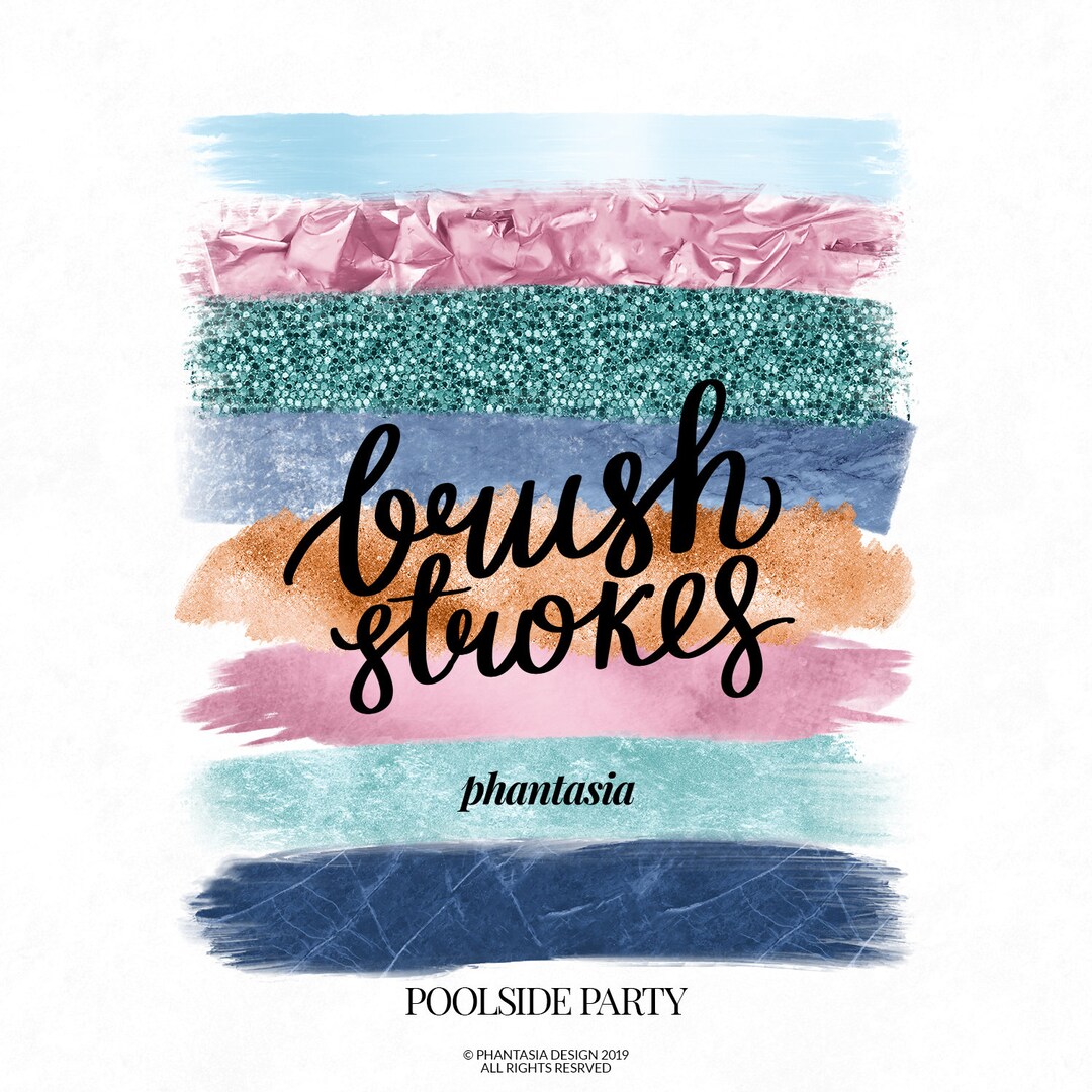Summer Brush Strokes, Summer Color Palette, Brush Clipart, Paint ...