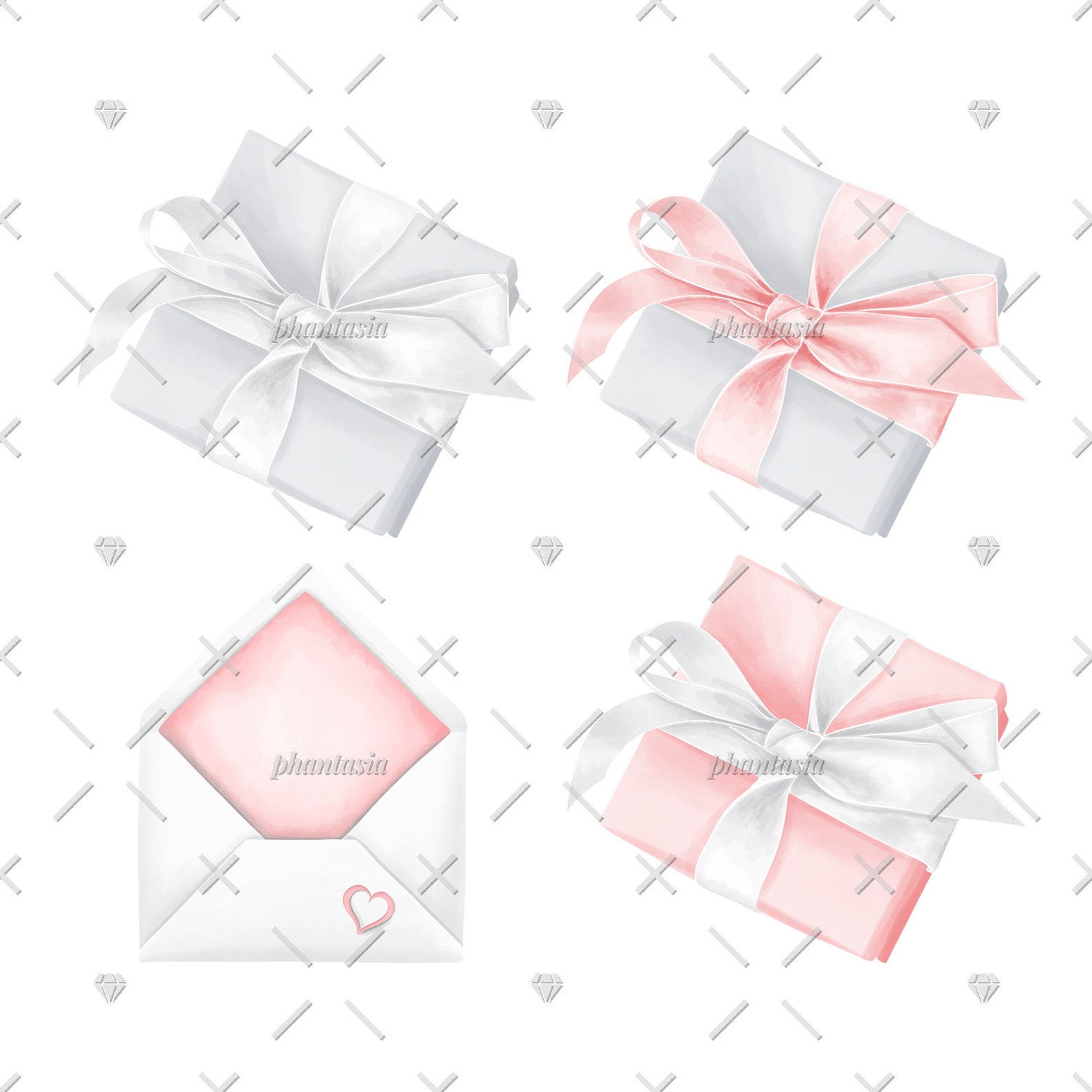 Pastel Valentines Clipart Valentine Watercolor Valentine | Etsy