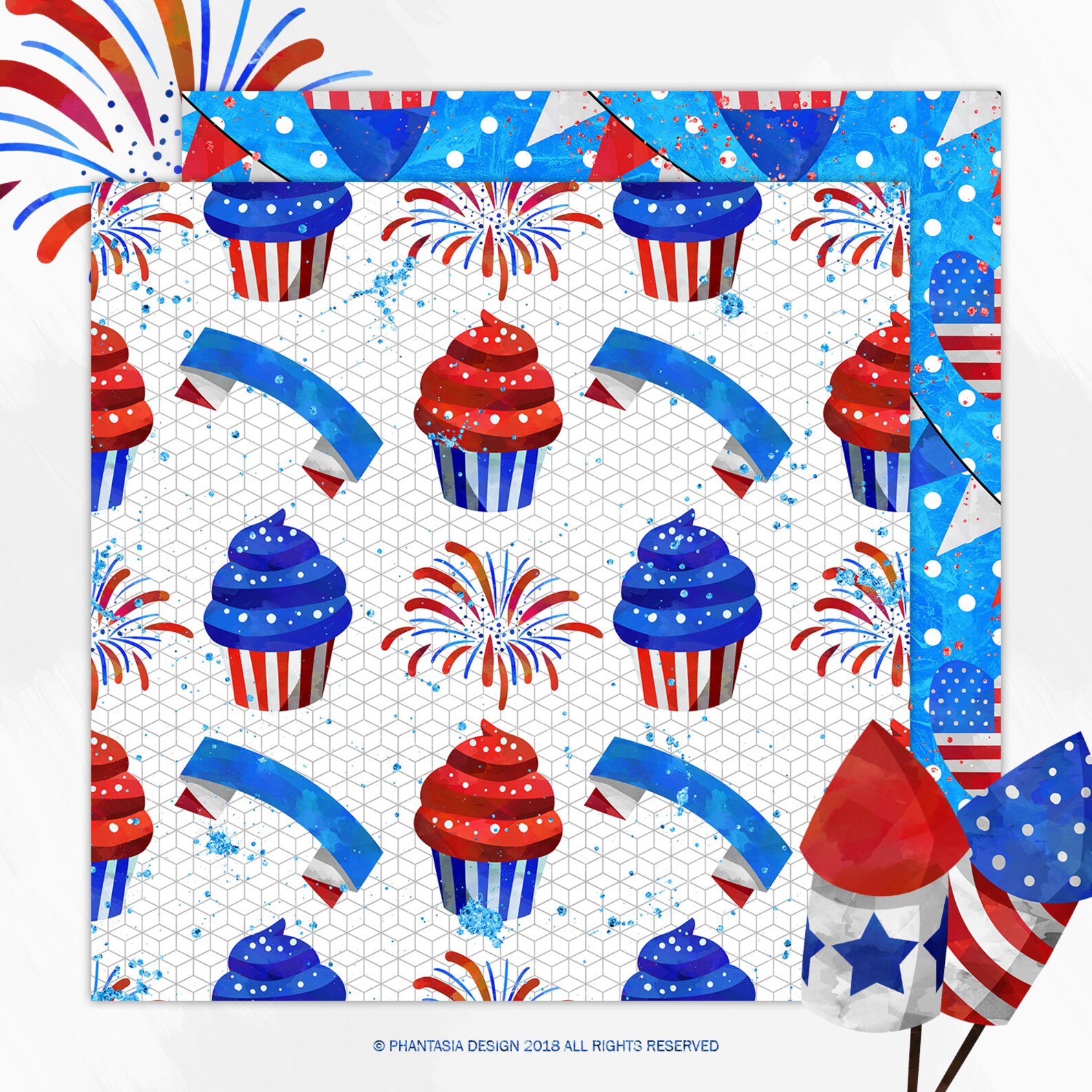 July 4th Digital Paper 4th of July Digital America Planner | Etsy