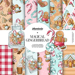 Christmas Digital Papers Watercolor Backgrounds Winter - Etsy