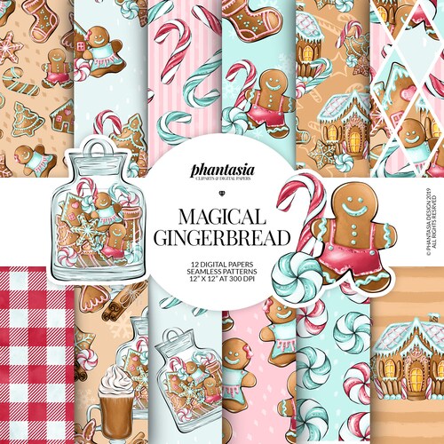 Watercolor Christmas Digital Papers Fabric Seamless Pattern - Etsy