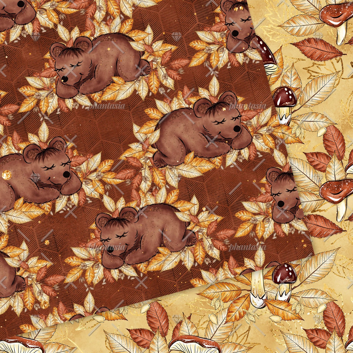 Forest Animals Digital Papers, Cute Animals, Autumn Digital Paper, Fall ...