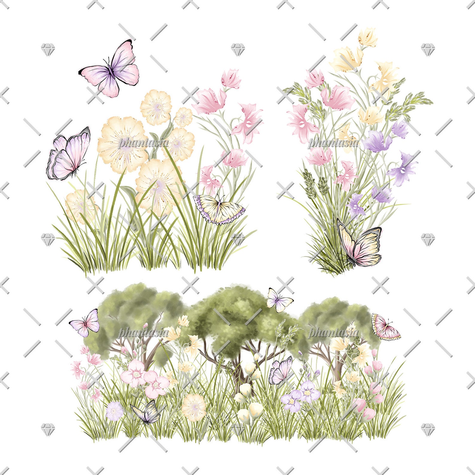 Butterflies Watercolor Cliparts Spring Butterfly Pastel - Etsy