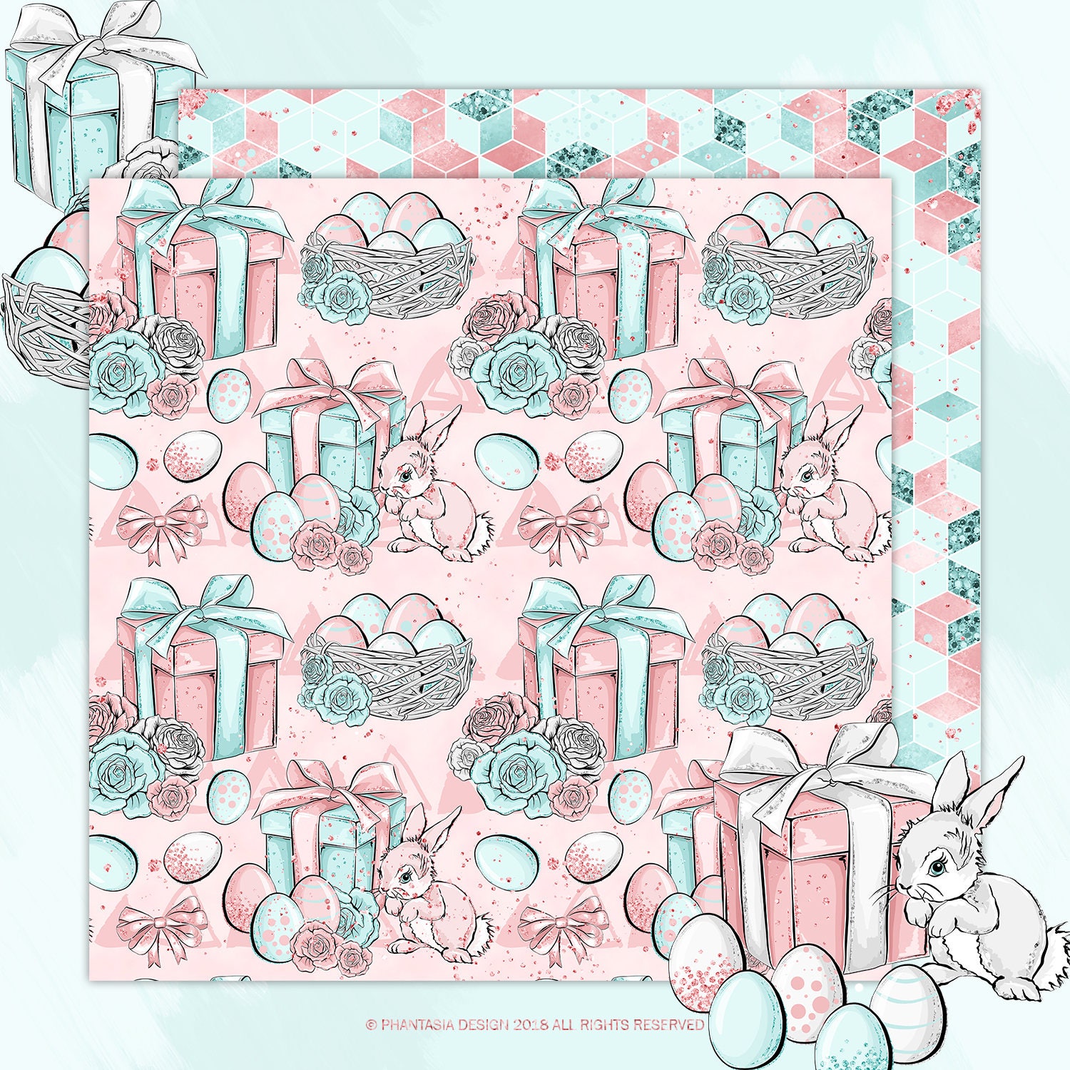 Easter Digital Paper Pack, Chick Digital Paper, Easter Pattern, Spring ...