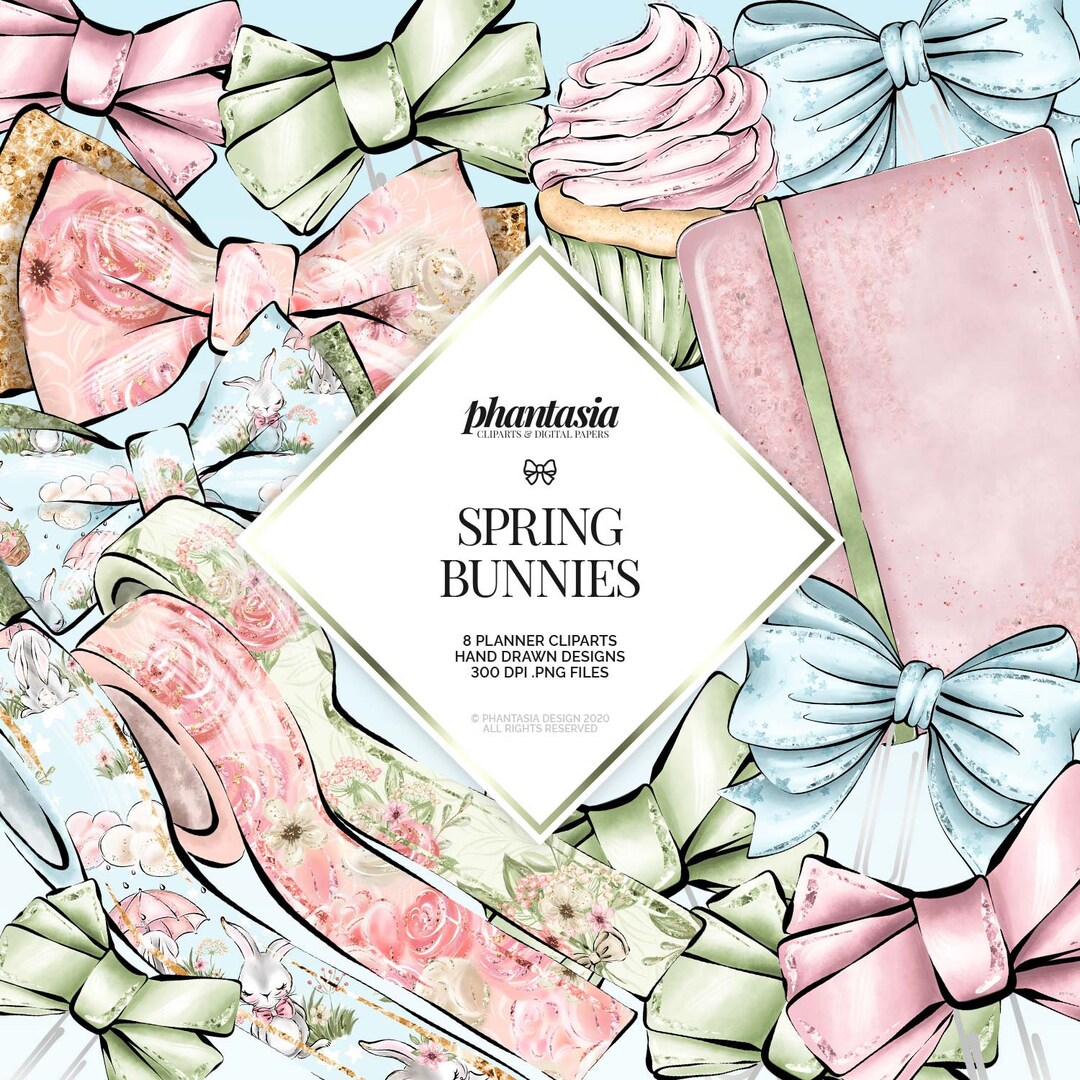 Spring Planner Cliparts, Planner Illustration, Watercolor Clipart, Hand ...