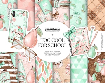 Teachers Digital Papers SEAMLESS Back to School Background - Etsy